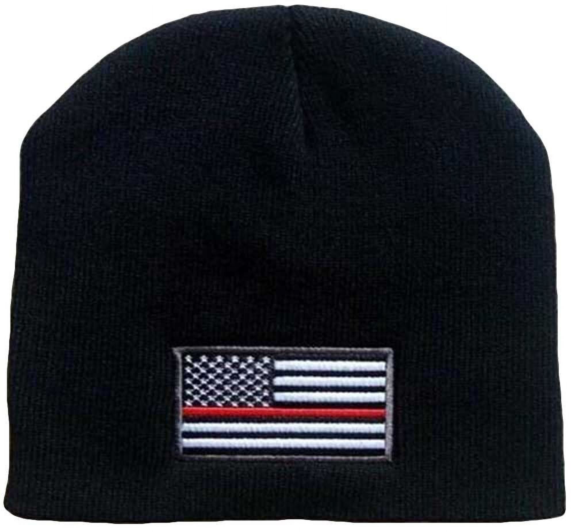 Thin Red Line Knit Hat Cuff Watch Cap Beanie Firefigher Support US ...
