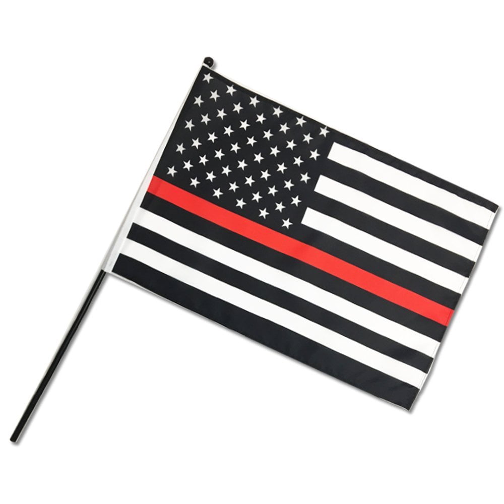 Thin Red Line - Large 12'' x 18'' Stick Flag 1 - Walmart.com