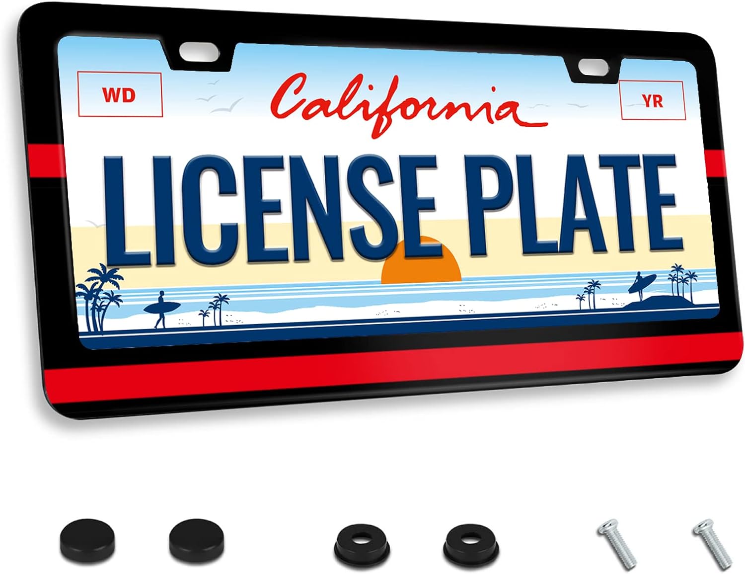 Thin Red Line License Plate Frame Firefighter License Plate Frame for ...