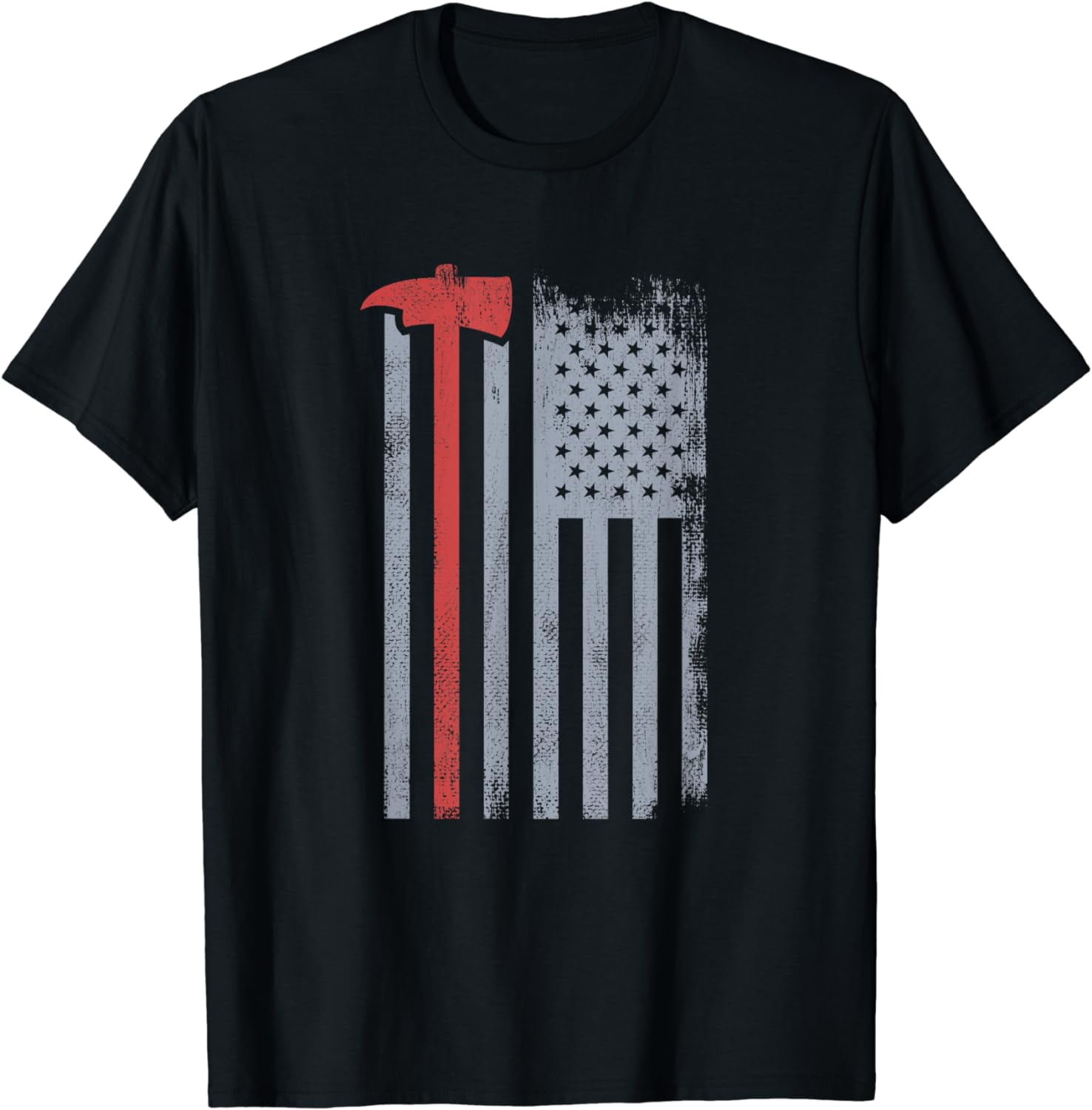 Thin Red Line Redline Gift American Flag Red Axe Firefighter T-Shirt ...