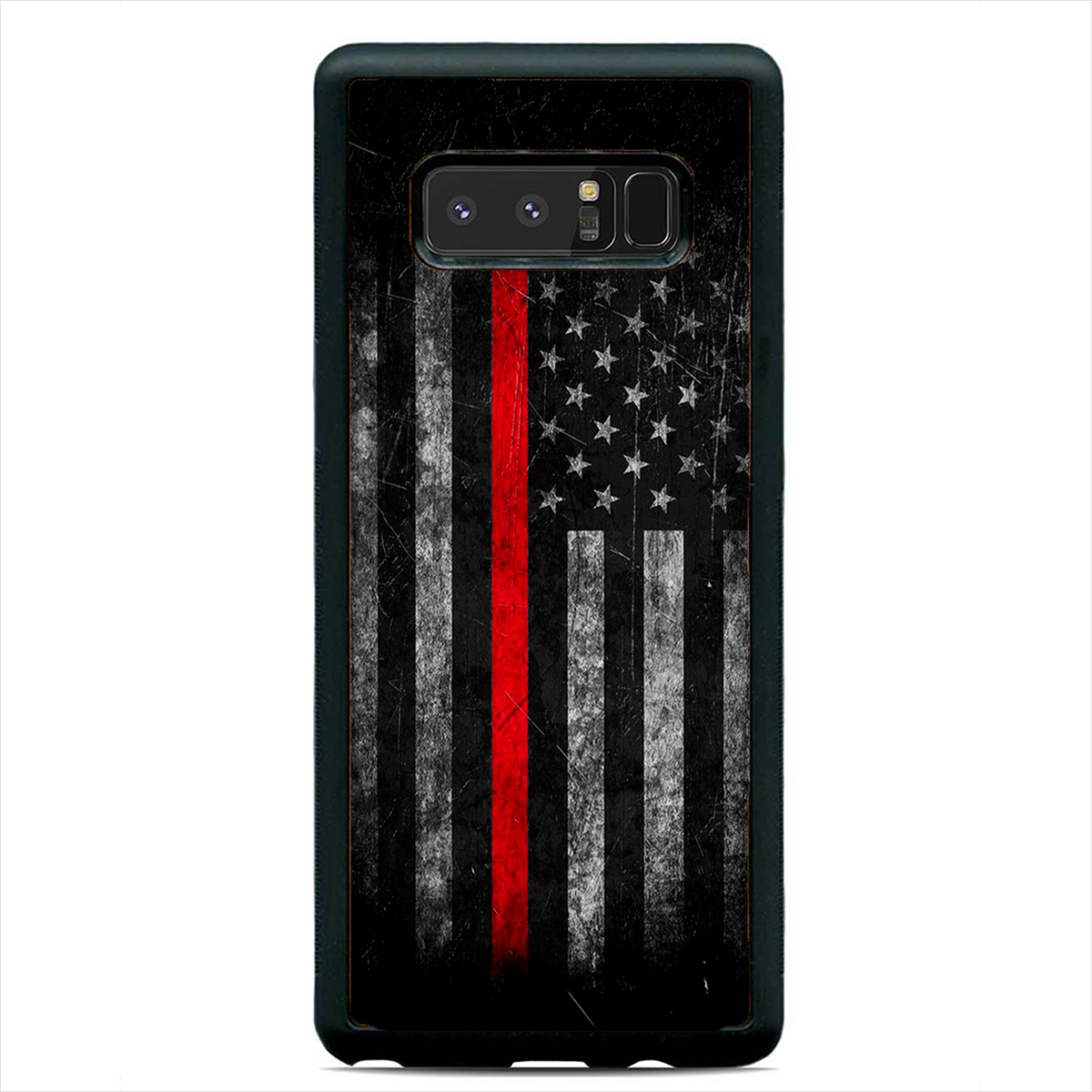 Thin Red Line USA Flag Fire Hard Rubber Custom Case Cover For Samsung ...