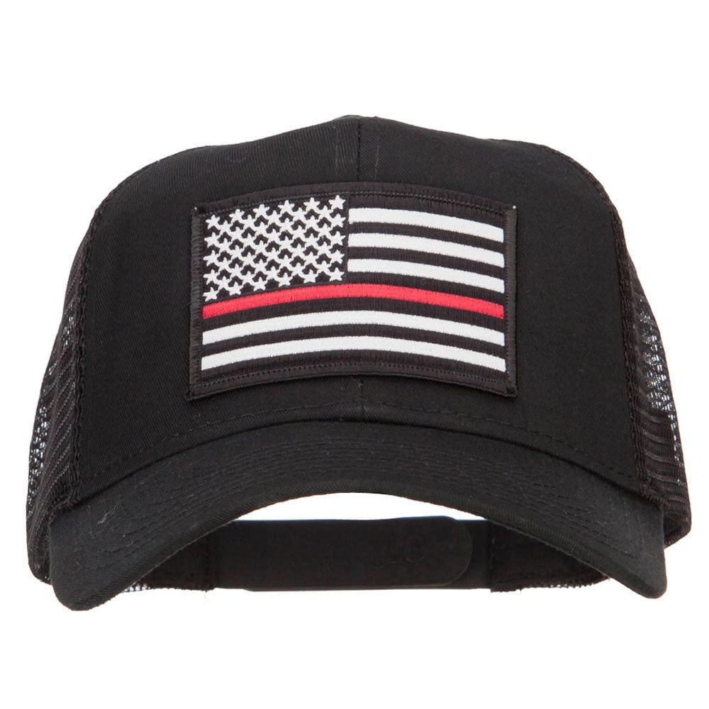 Thin Red Line USA Flag Patched Mesh Cap - Black OSFM - Walmart.com