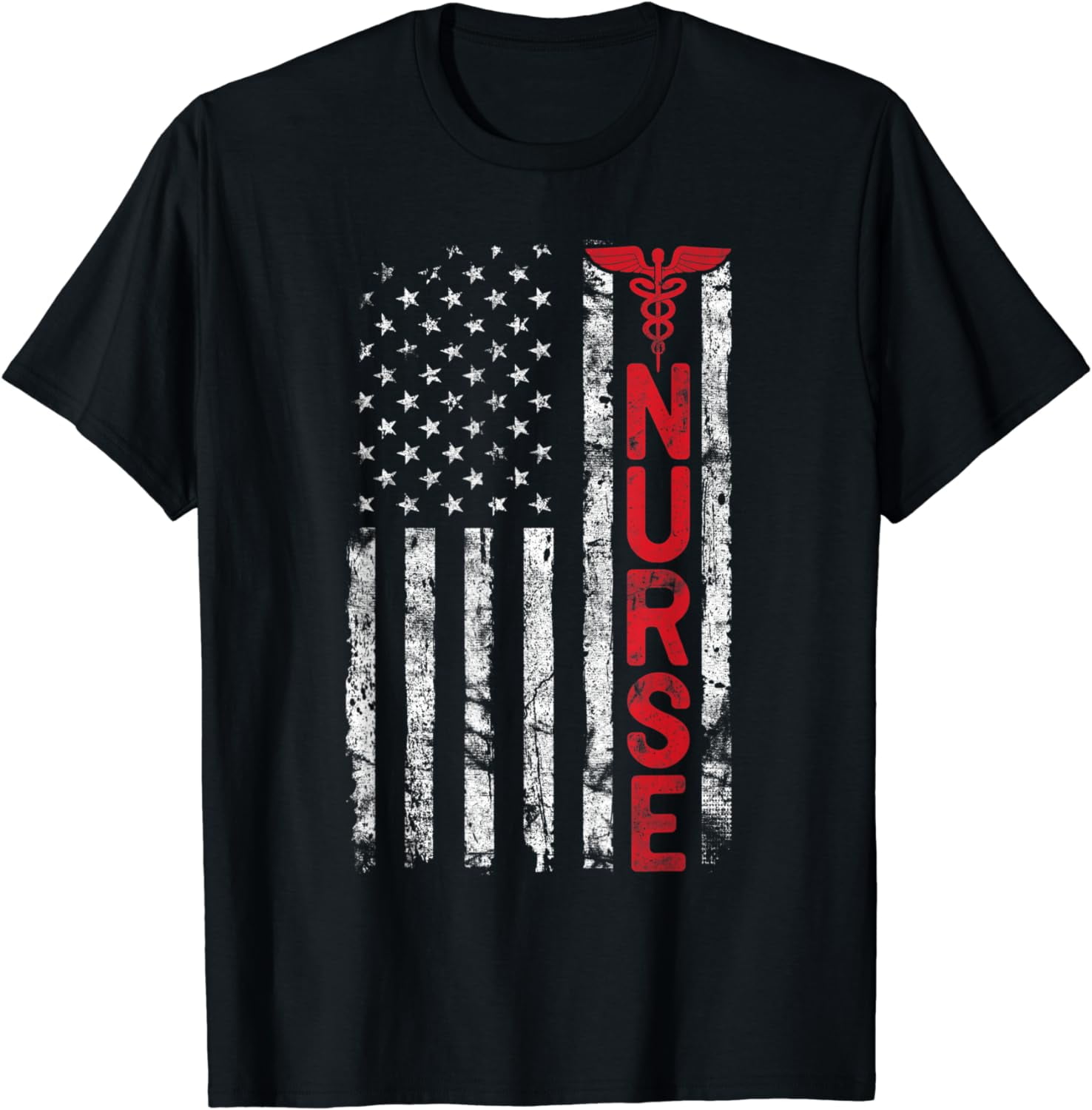 Thin Red Line USA US American Flag Pride RN LVN CAN Nurse T-Shirt ...