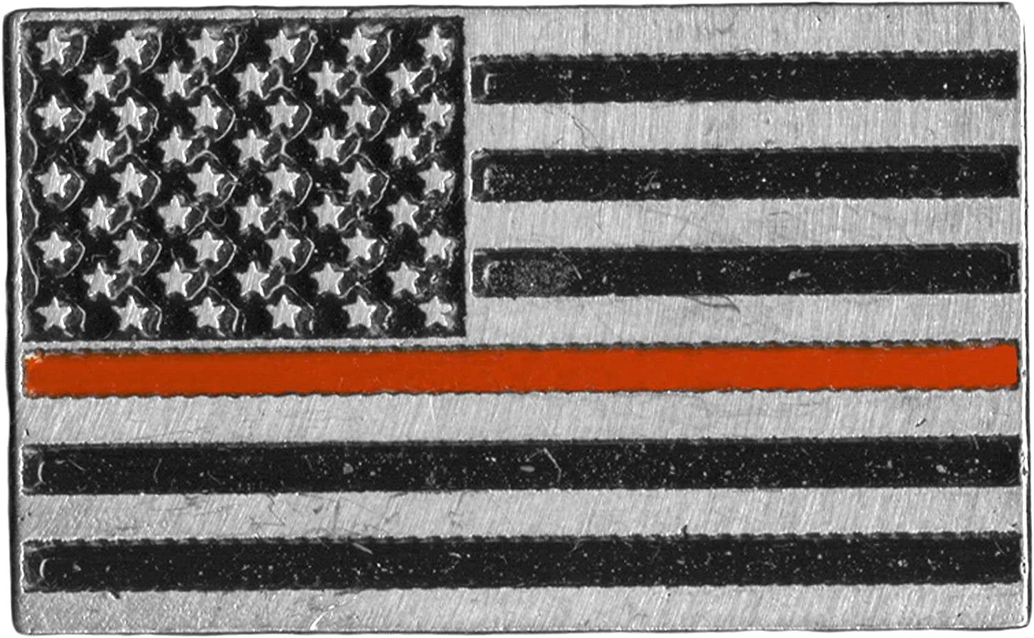 Thin Red Line on USA Flag Pin - US Flag Patriotic Original Artwork ...