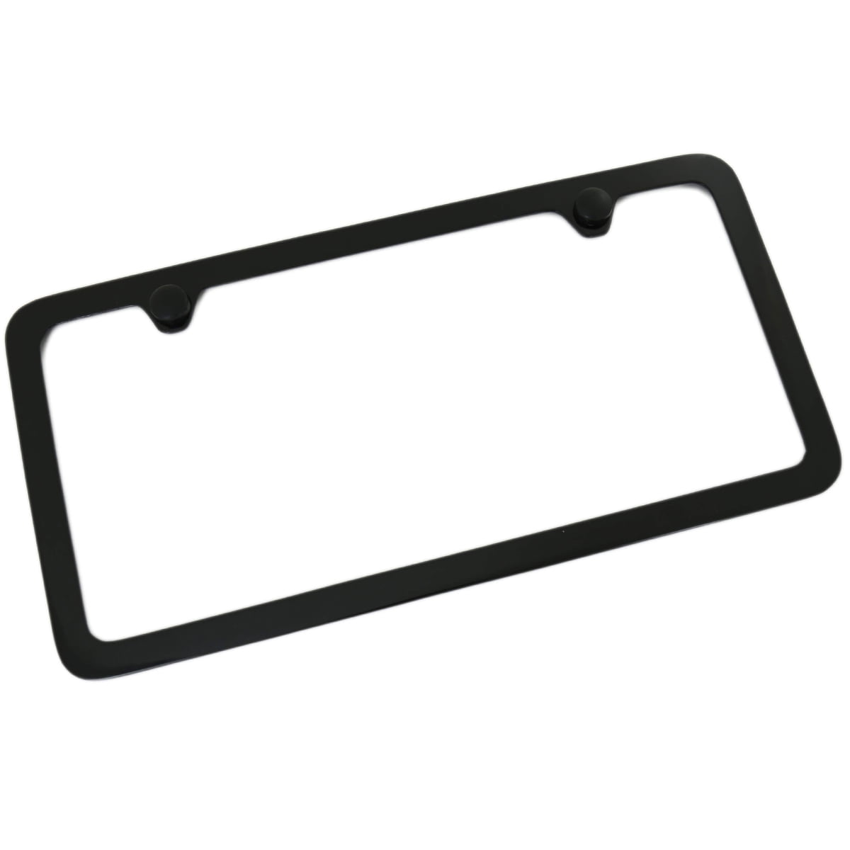 Thin Rim Solid License Plate Frame With 2 Hole (Black) - Walmart.com