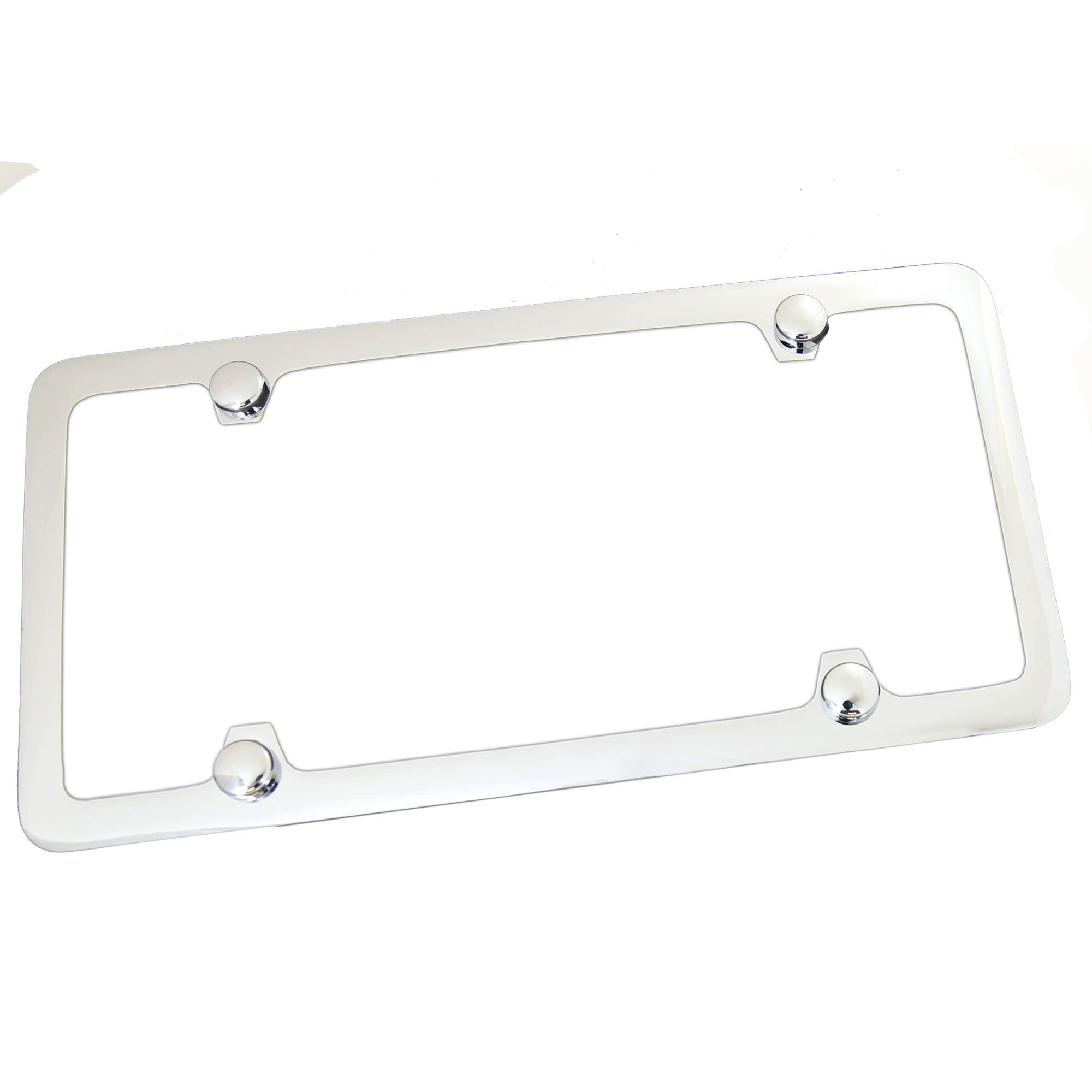 Thin Rim Solid License Plate Frame With 4 Hole (Chrome) - Walmart.com
