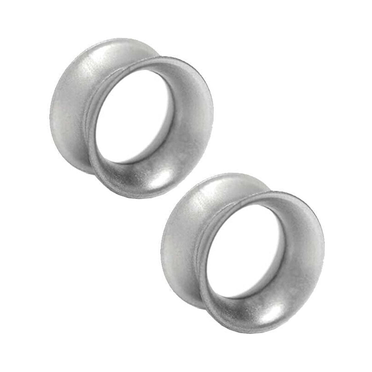 Thin Silicone Ear Plugs Tunnels Flexible Ear Earlets silver metallic ...