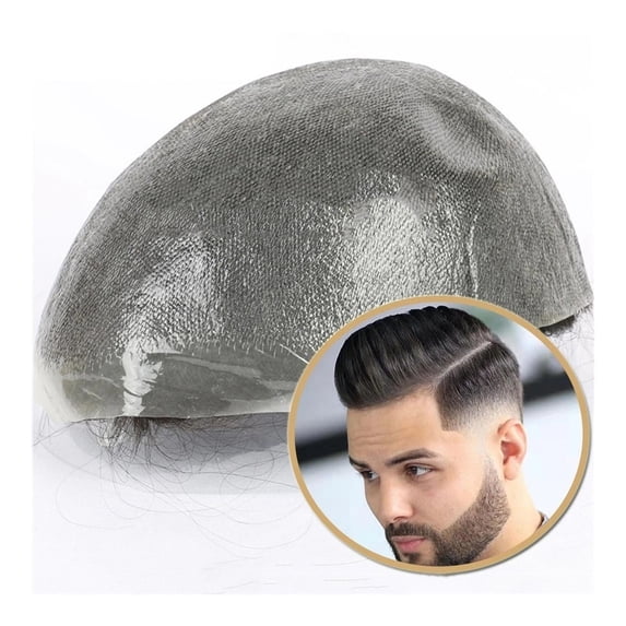 Thin Skin PU Male Capillary Prosthesis Indian Hair Men's Toupee 8x10 ...