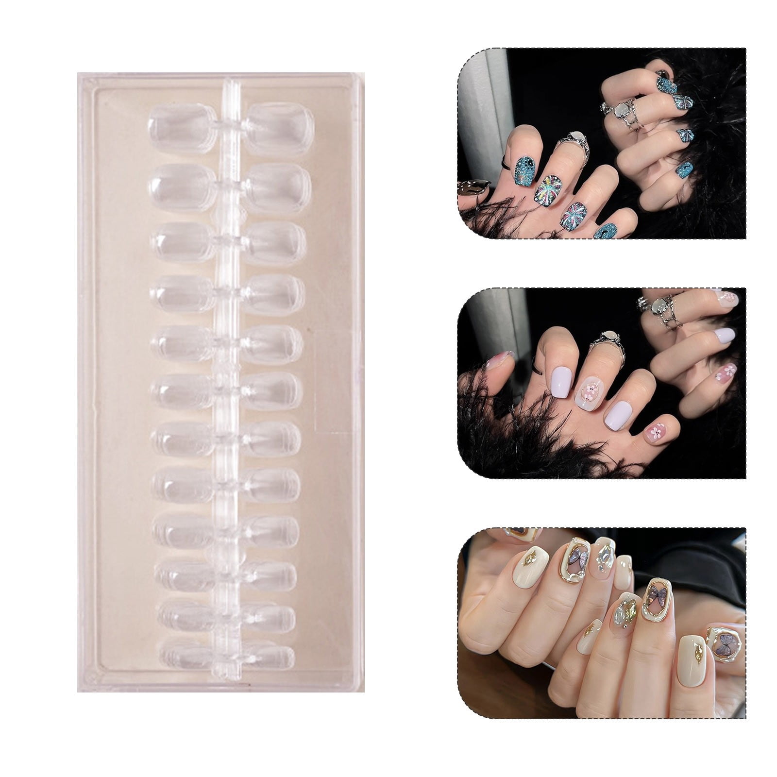 Thin Transparent And Non Manicure Nails Transparent Short Round Head ...