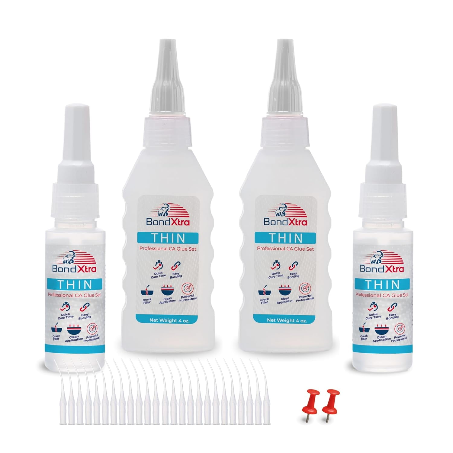 Thin Viscosity 8 oz. Premium CA Glue for Woodworking with Extra Bottles ...
