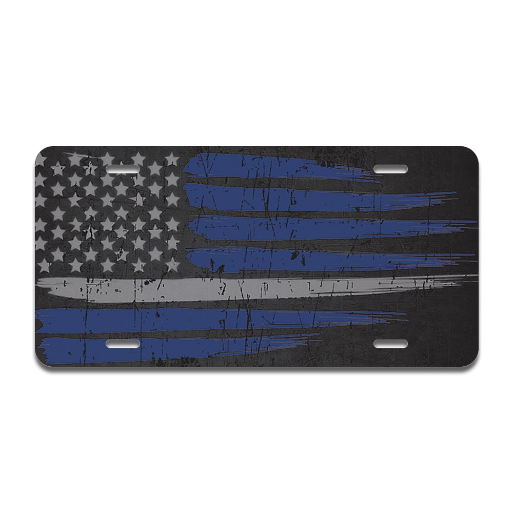 Thin White Line Aluminum License Plate| License Plate 12" X 6" Fits Any ...