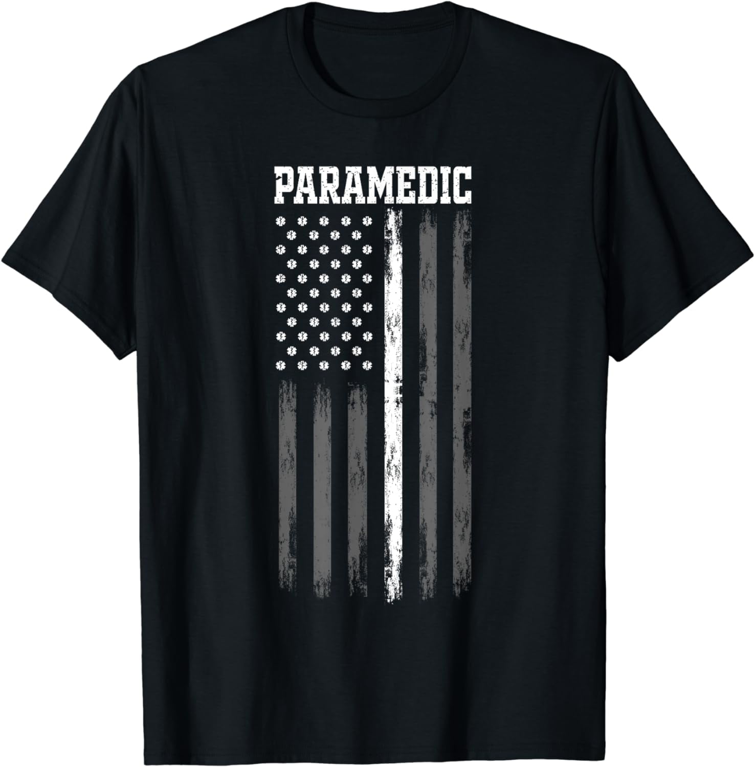 Thin White Line EMS EMT American Flag Emergency Paramedic T-Shirt ...