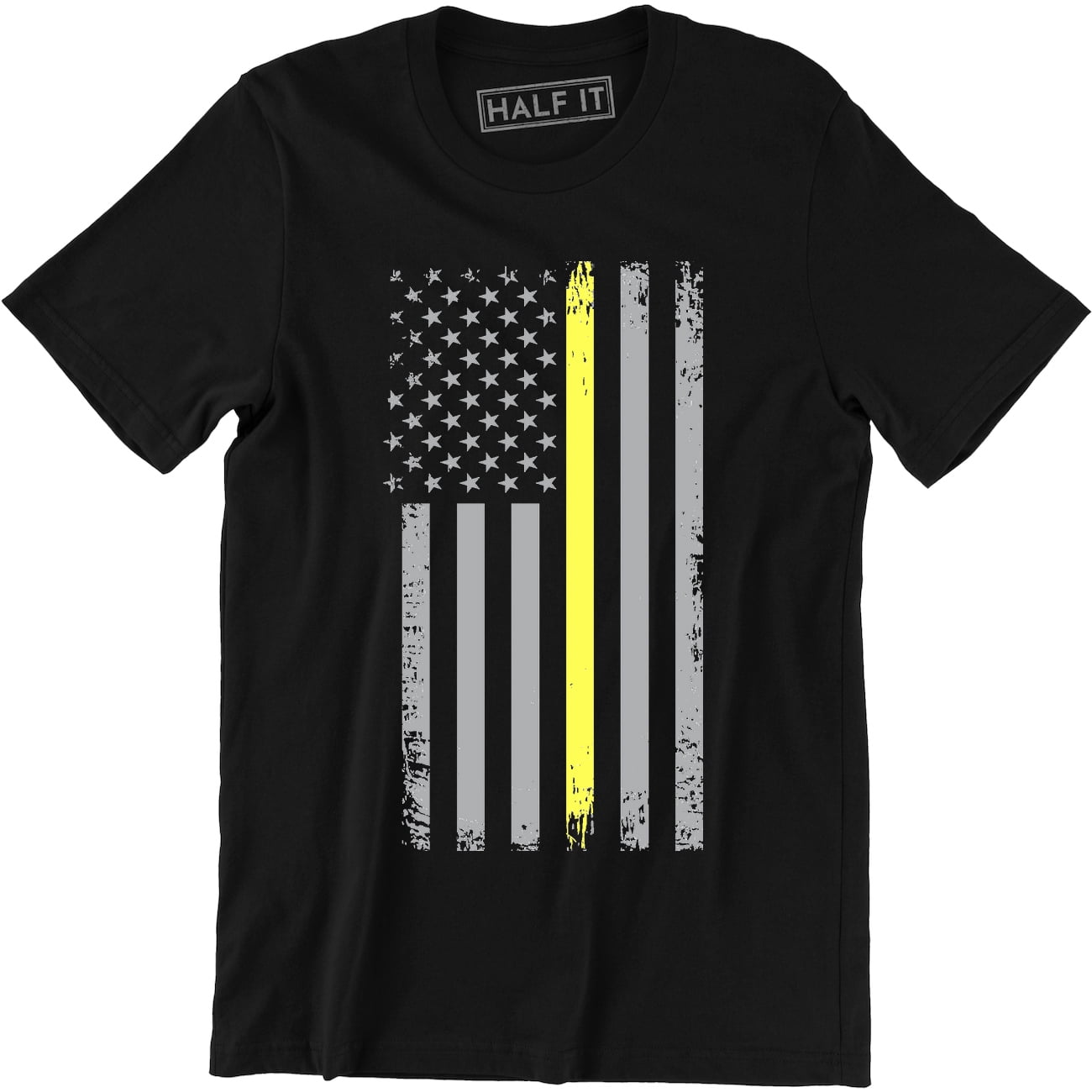 Thin Yellow Line US Flag 911 Dispatcher America Police Patriotic Men T ...