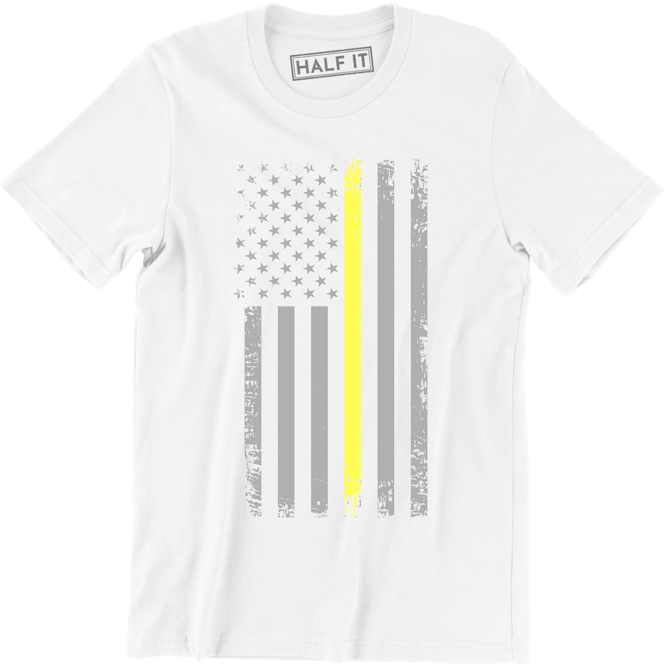 Thin Yellow Line US Flag 911 Dispatcher America Police Patriotic Men T ...