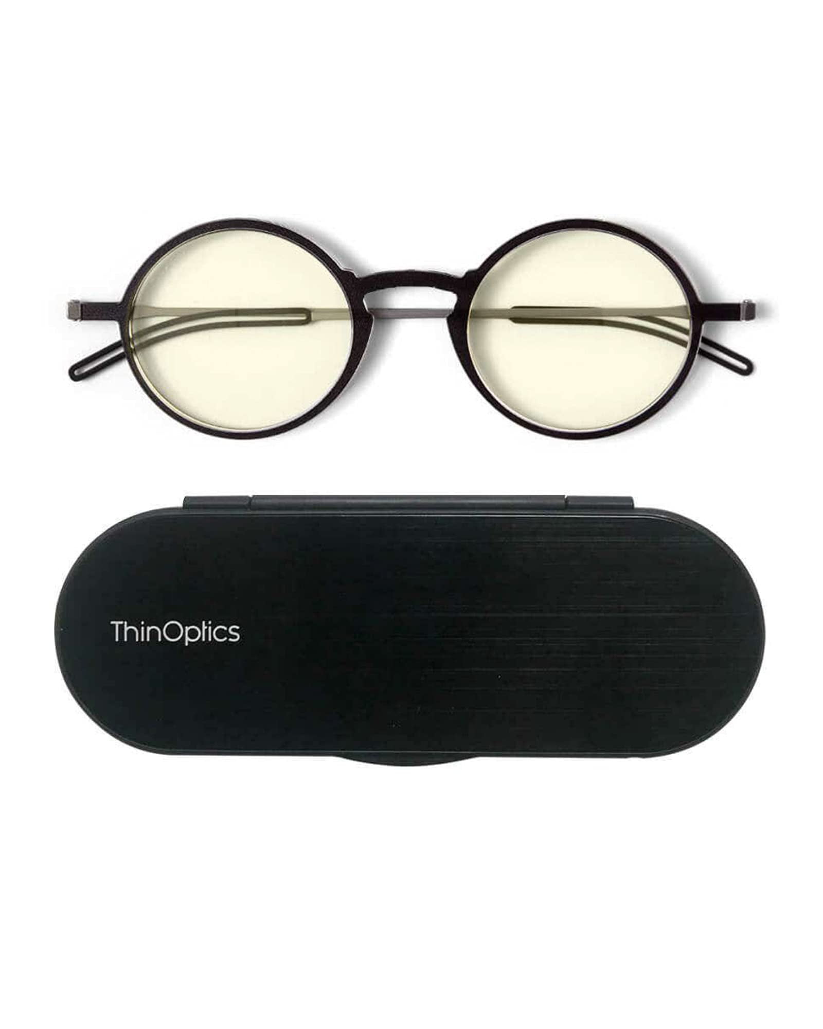 ThinOptics Manhattan Blue-Light Blocking Computer Reading Glasses and Milano Aluminum Case ...