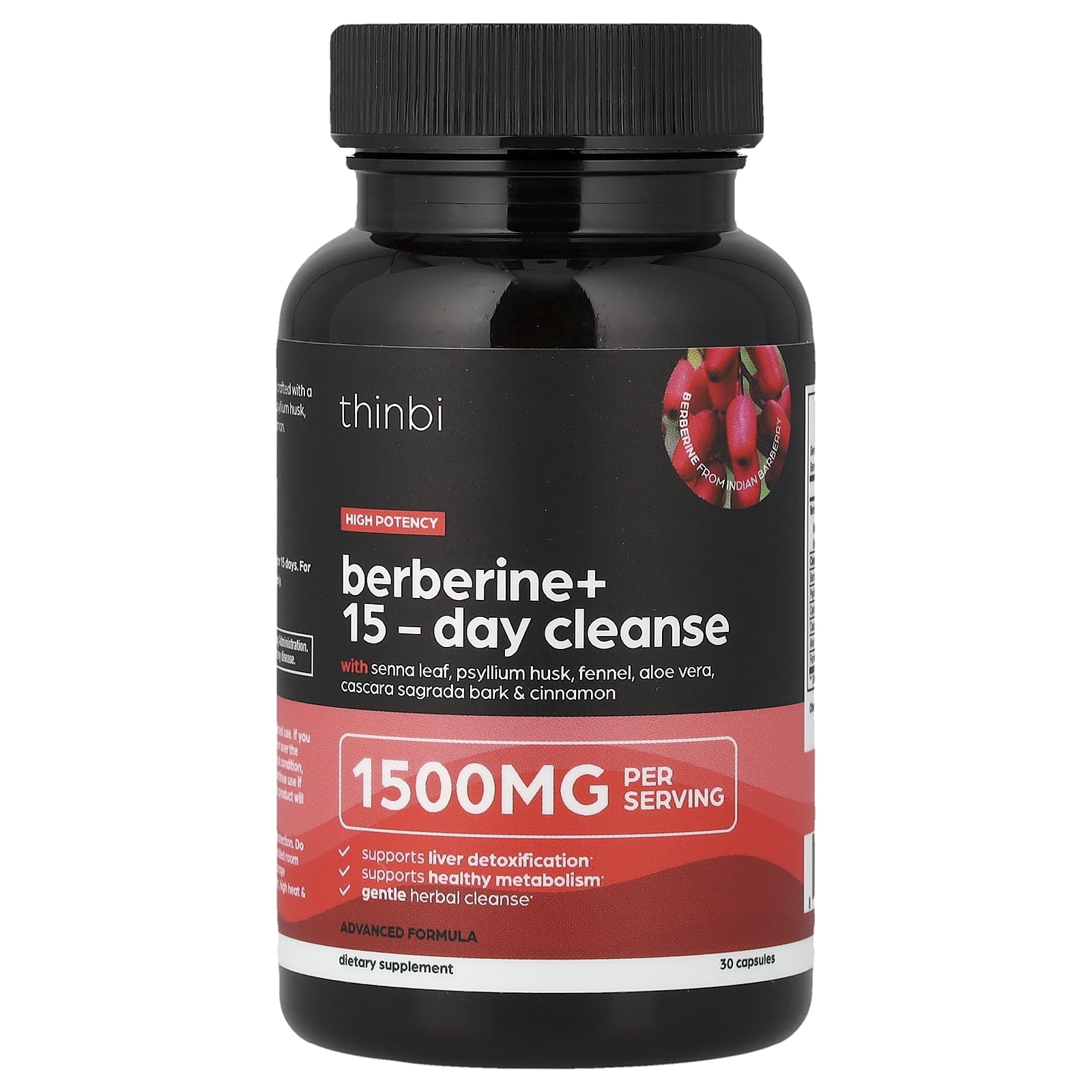 Thinbi Berberine+ 15-Day Cleanse, 30 Capsules - Walmart.com