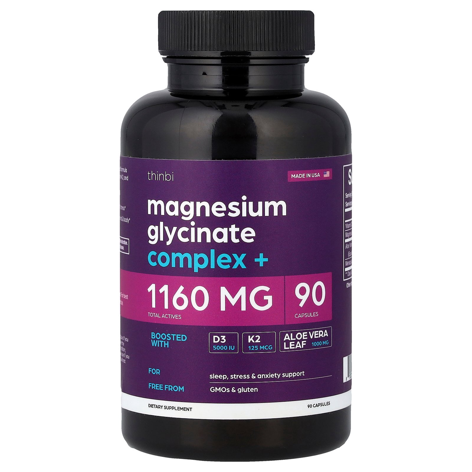 Thinbi Magnesium Glycinate Complex +, 90 Capsules - Walmart.com