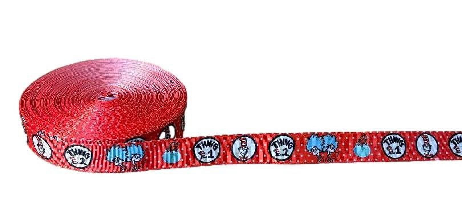 Thing 1 And Thing 2 Red Border 1" Wide 3 Yards Long Repeat Ribbon ...