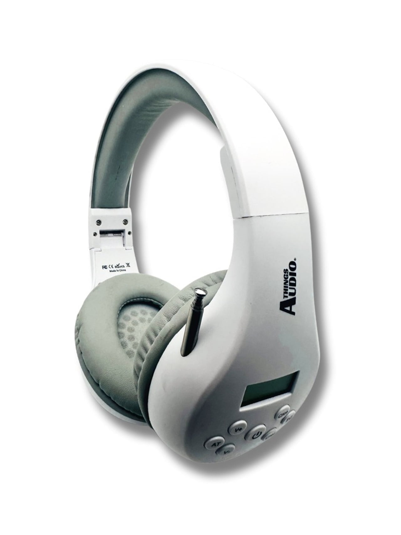 Things Audio Portable Personal FM Radio Headphones, White & Gray ...
