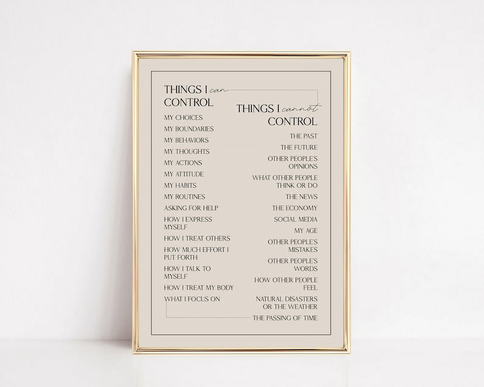 Things I Can Control Print | Mental Health Art | Therapy Office Decor ...