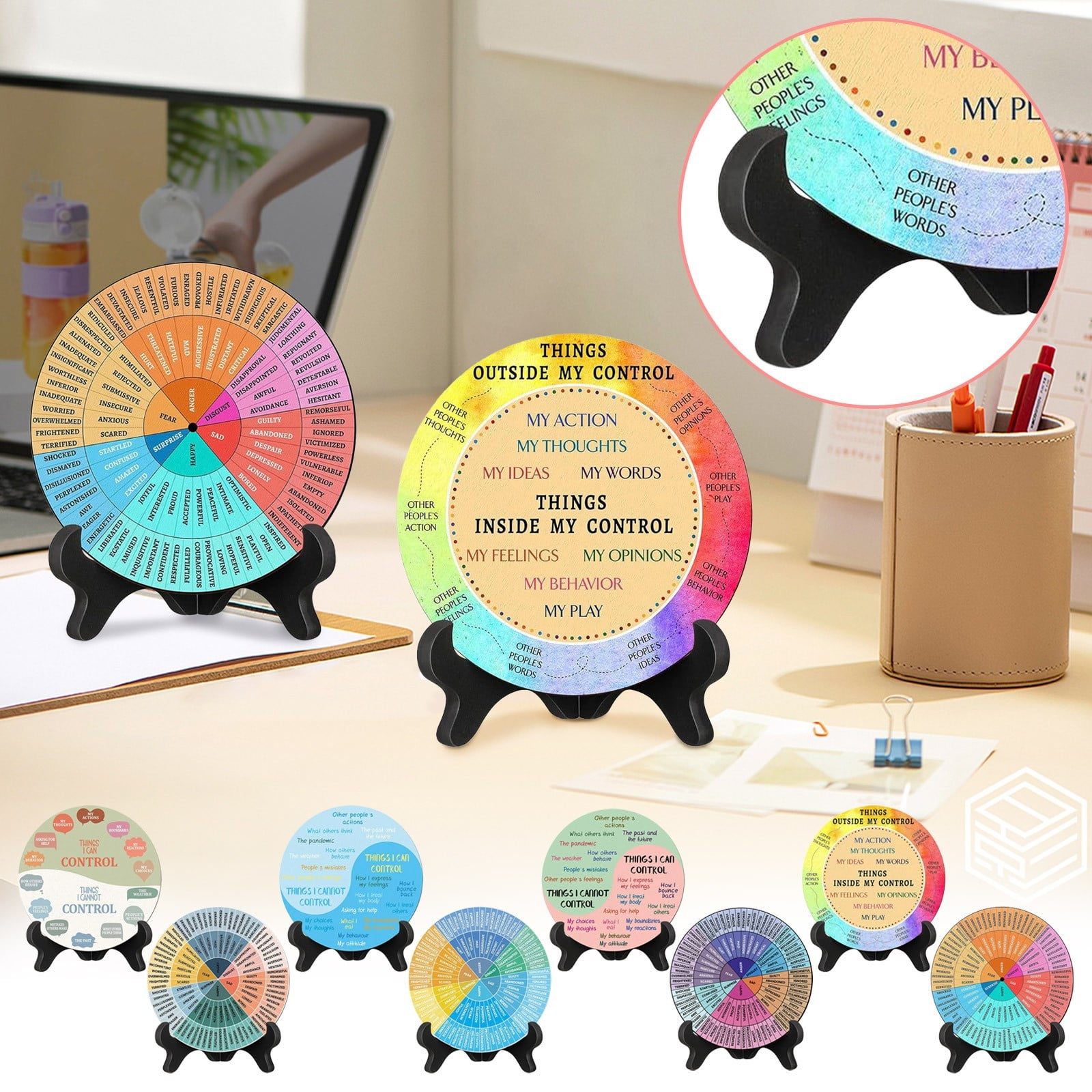 Things I Can Control Therapy Office Desk Decor Feelings Wheel Chart ...