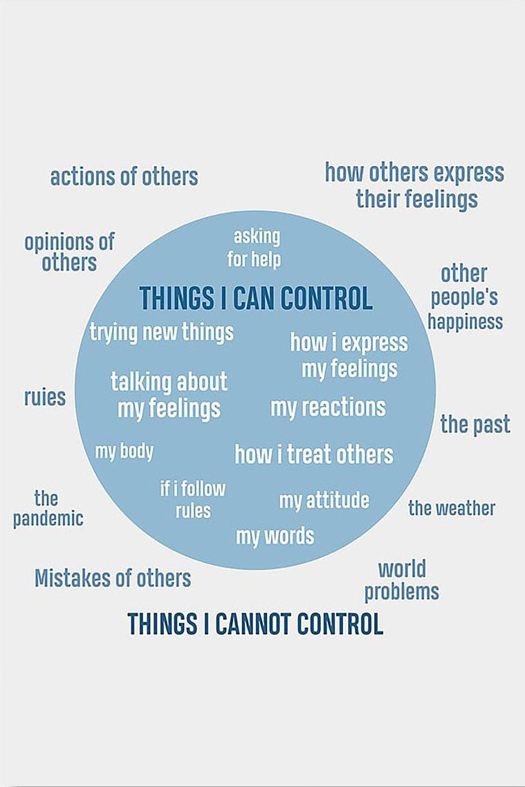 Things I Can Control Vs Things I Cannot Mental Health For Therapist ...