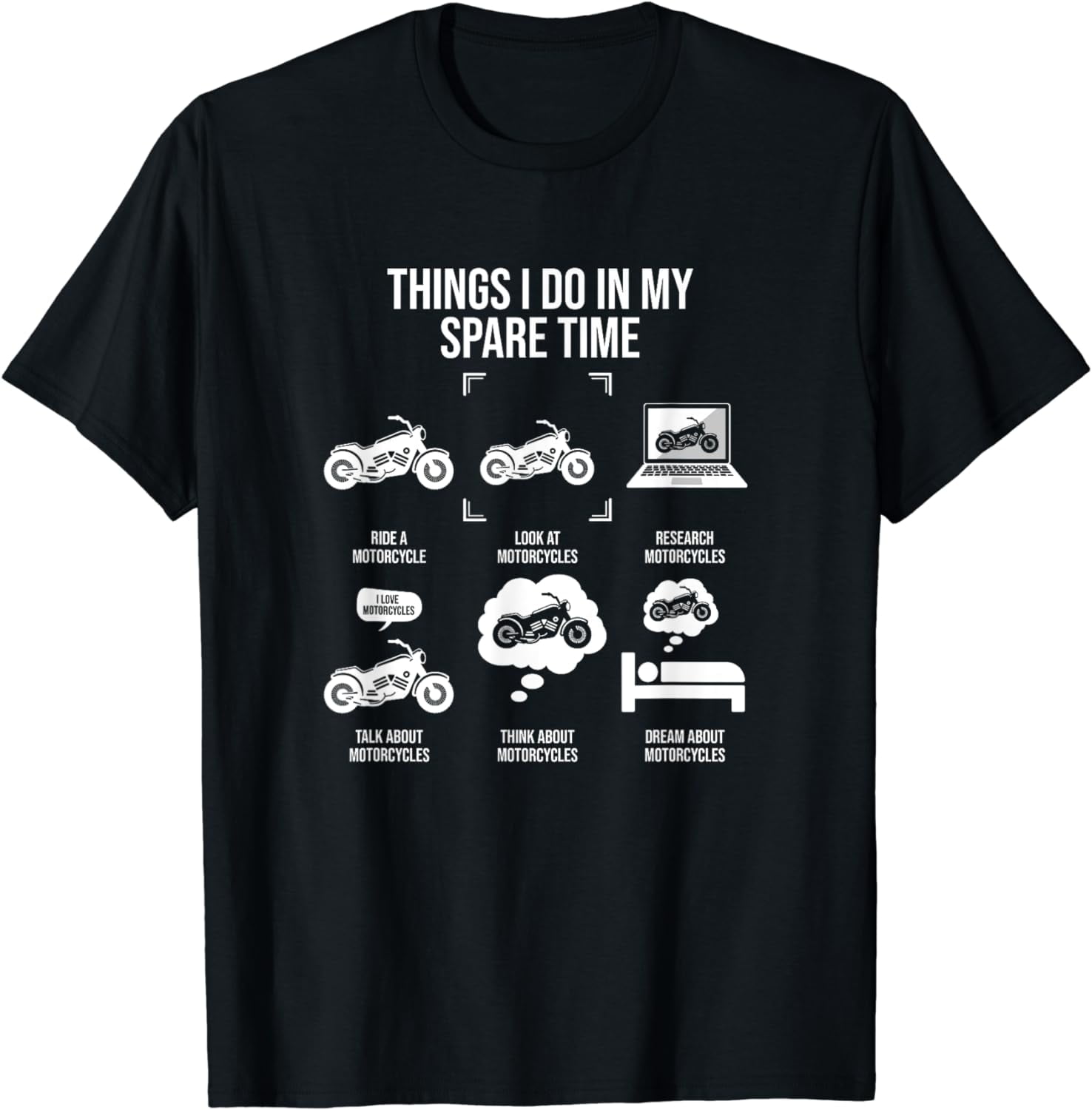 Things I Do In My Spare Time, Funny Motorcycle Rider T-Shirt - Walmart.com