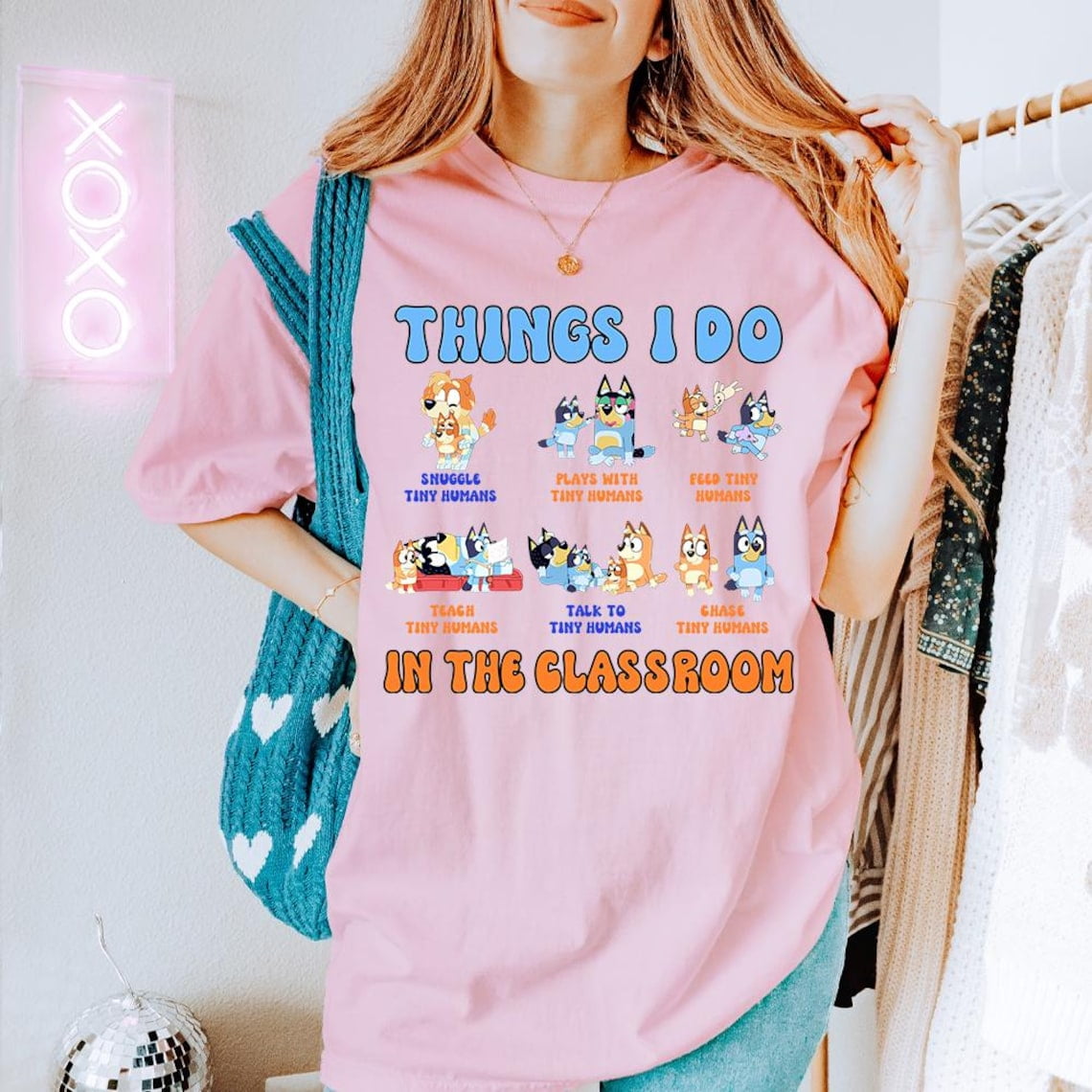 Things I Do In This Classroom T-shirt, Back To School Blue And Bingo ...