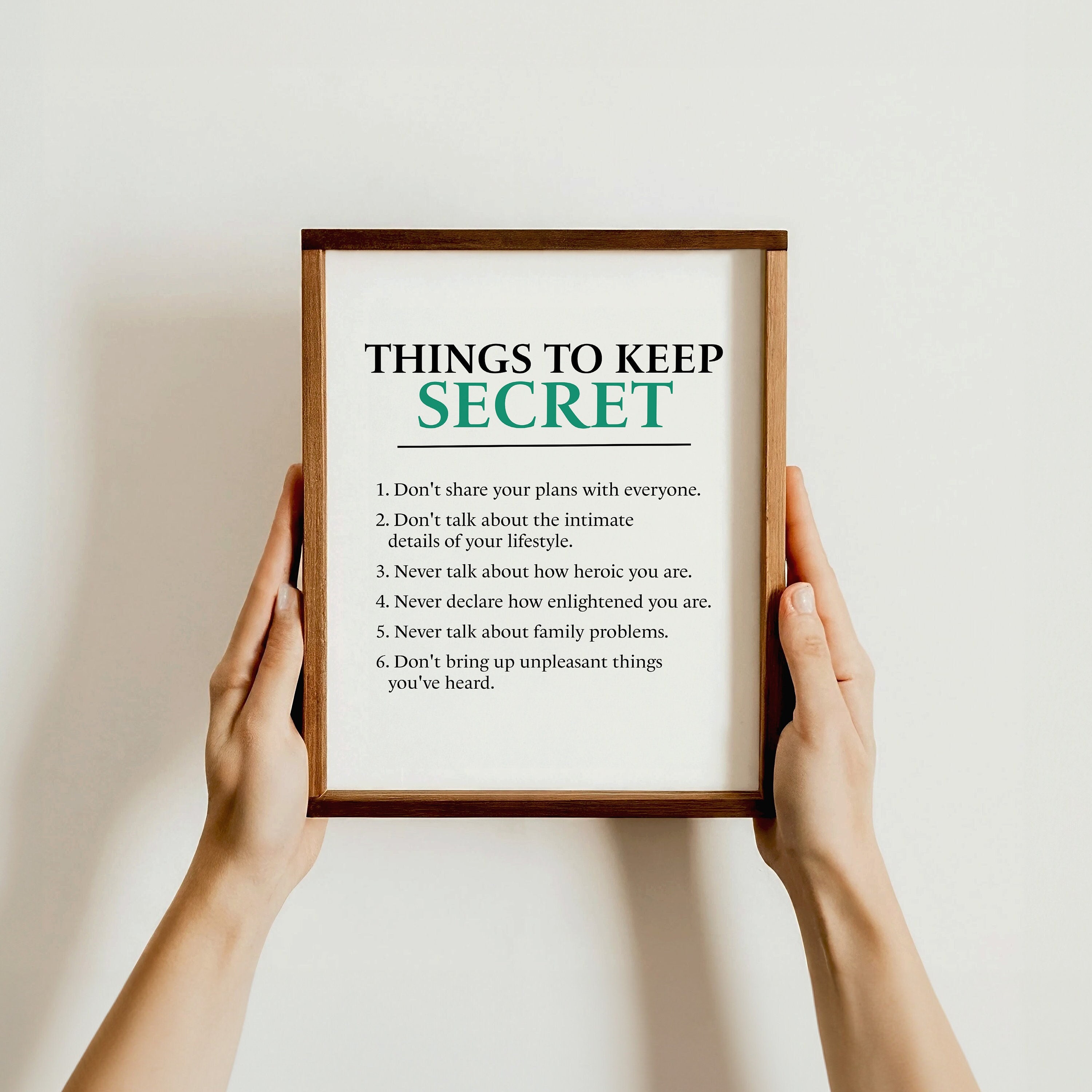 Things To Keep Secret Wall Art, Inspirational Decor , Motivational ...
