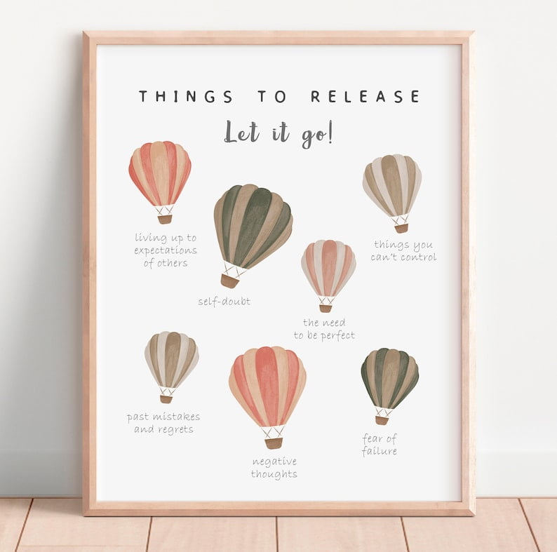 Things To Let Go Of, Coping Skills Poster, Therapist Office Decor ...