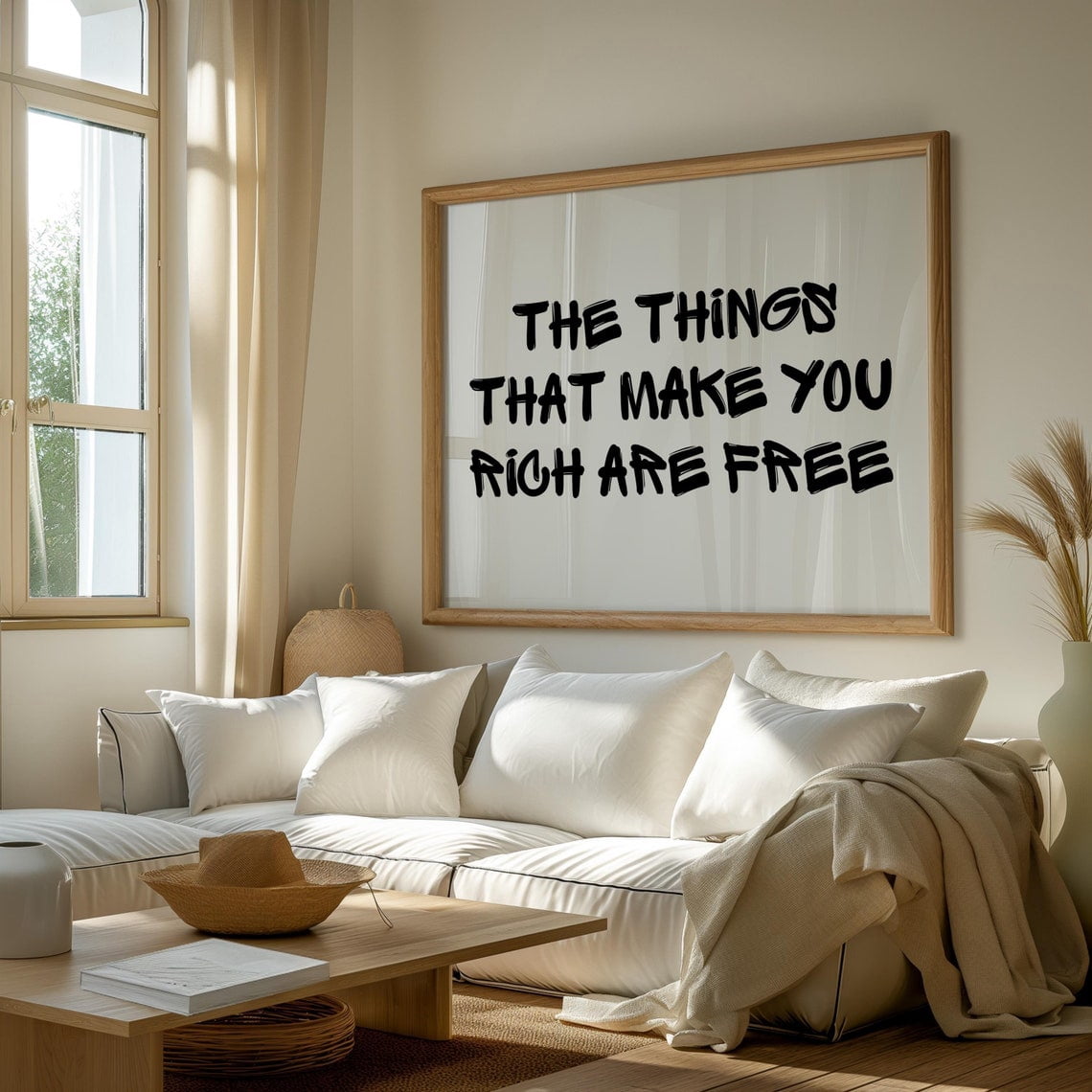 The Things That Make You Rich Are Free Poster, Graffiti Style Landscape ...