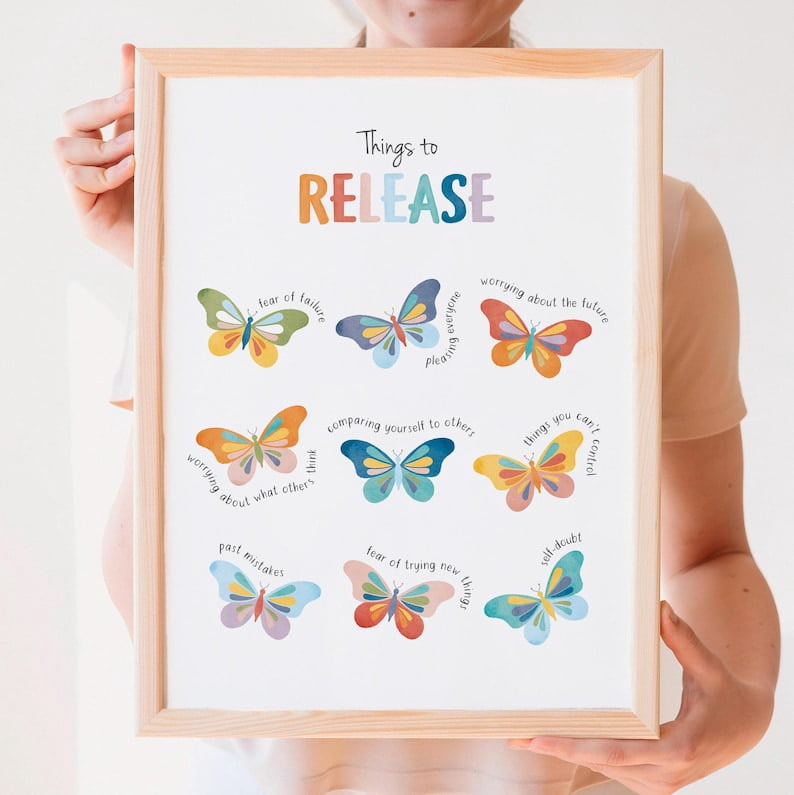 Things To Release, Mental Health Poster, Therapy Office Decor, Coping ...