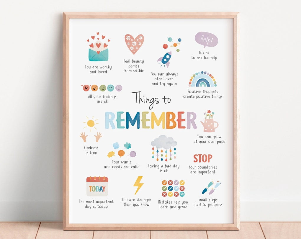 Things To Remember, Therapy Office Decor, Positive Affirmations ...
