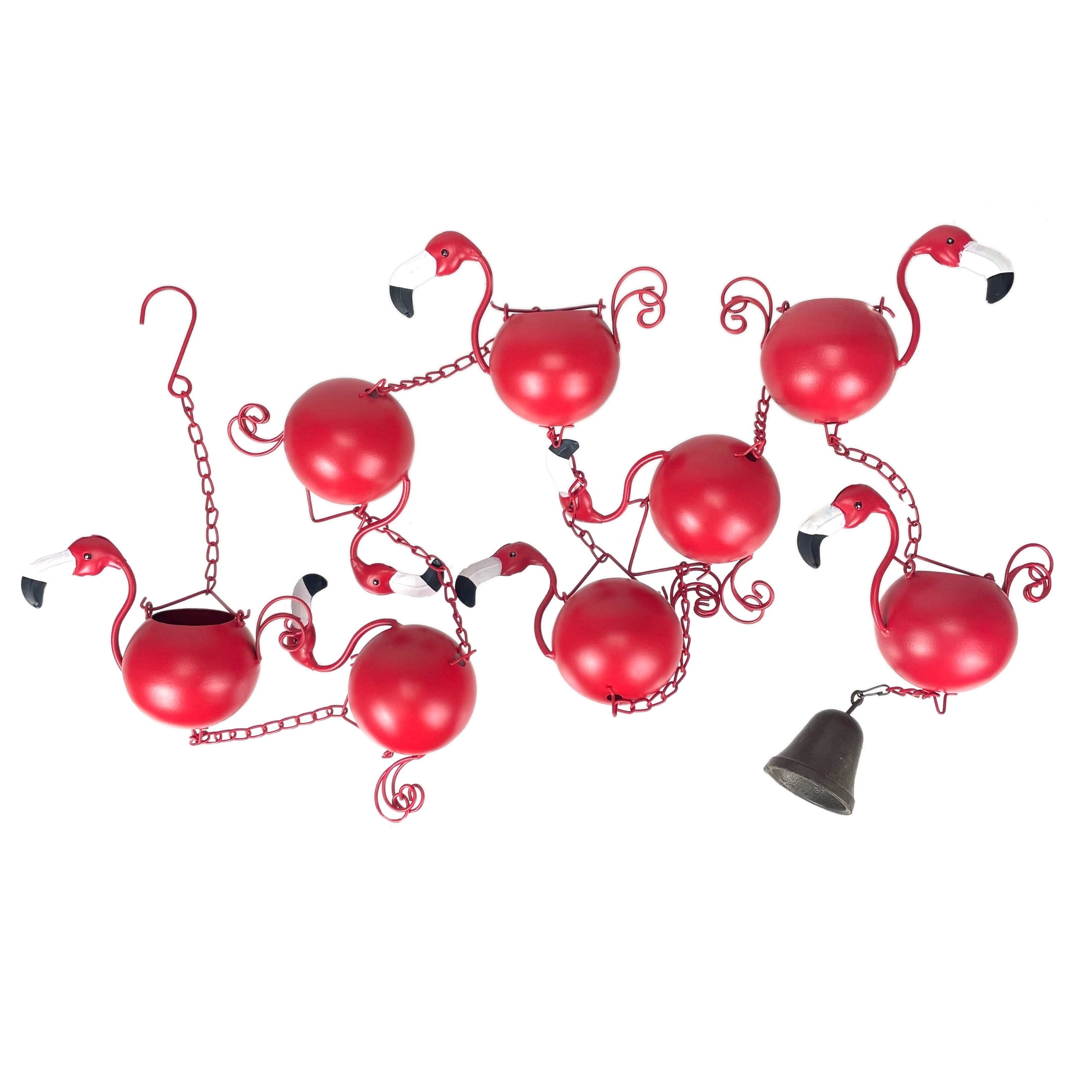 Things2Die4 90-inch Metal Rain Chain - 8 Portly Flamingos, 7" Long Each ...