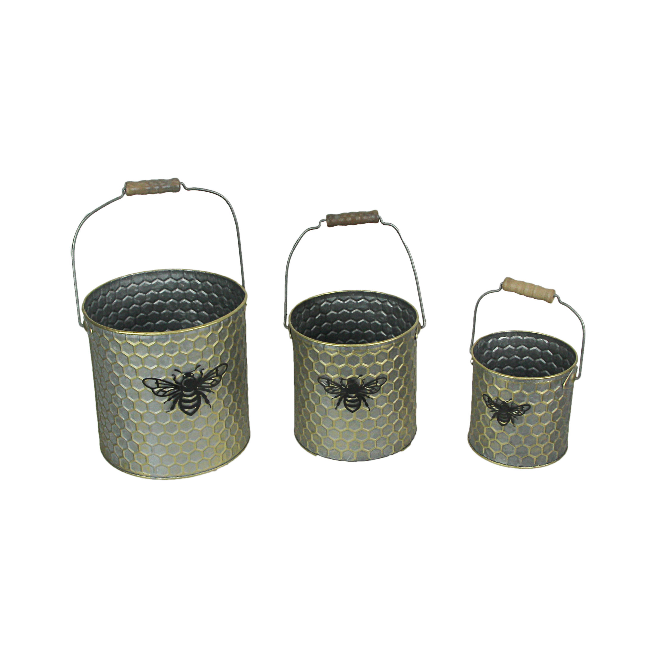 Things2Die4 Galvanized Metal Honeycomb Bumblebee Nesting Buckets (Set ...