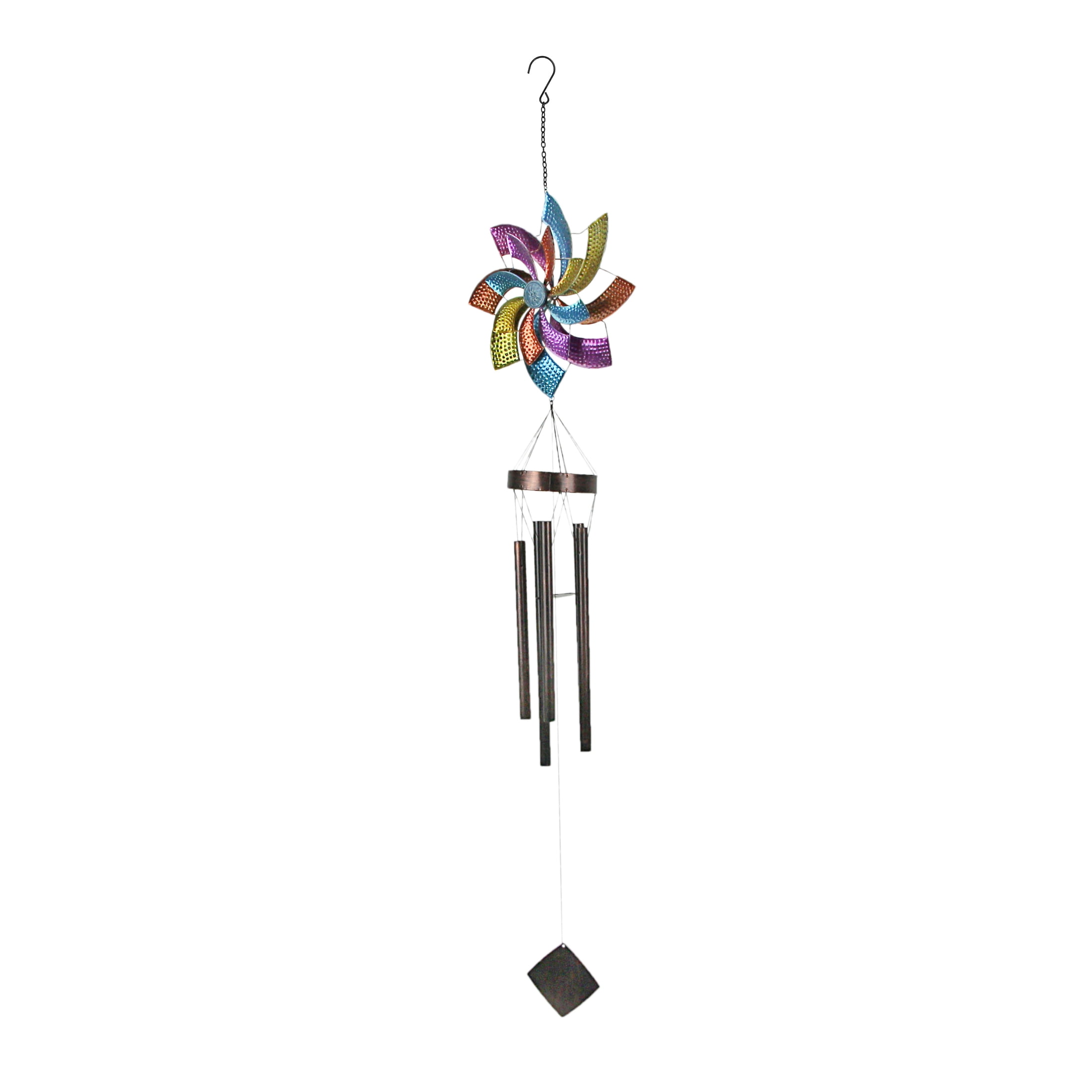Things2Die4 Metal Multicolor Wedge Wind Spinner Hanging Chimes ...