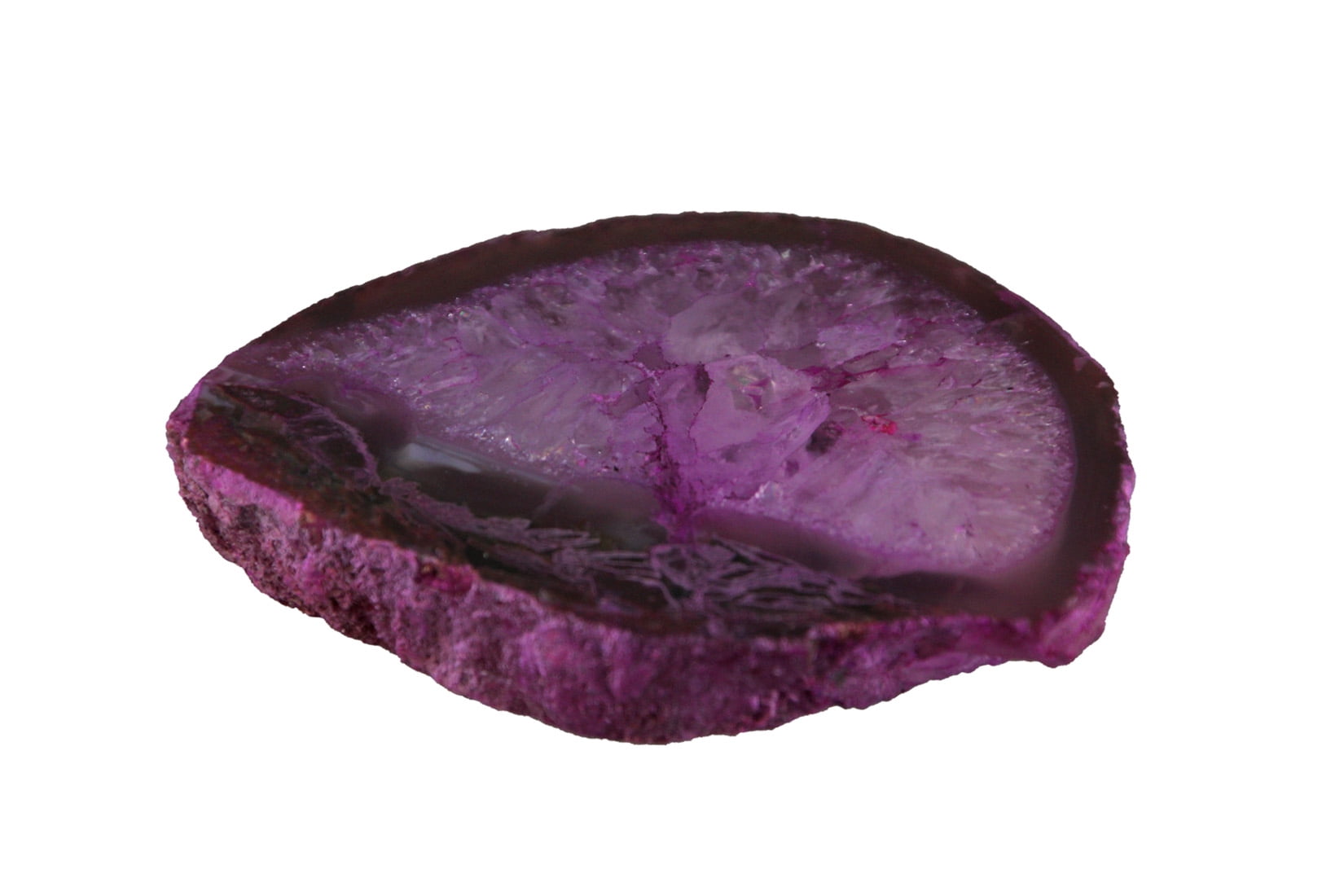 Things2Die4 Pink Thick Slice Agate Slab Dyed Crystal Geode Specimen ...