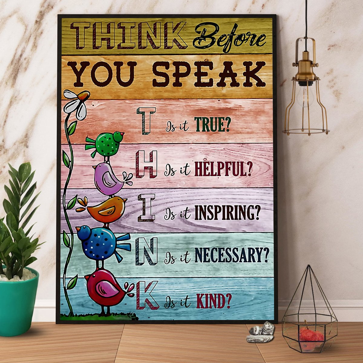 Think Before You Speak Teacher Paper Poster No Frame Matte Wall Art ...