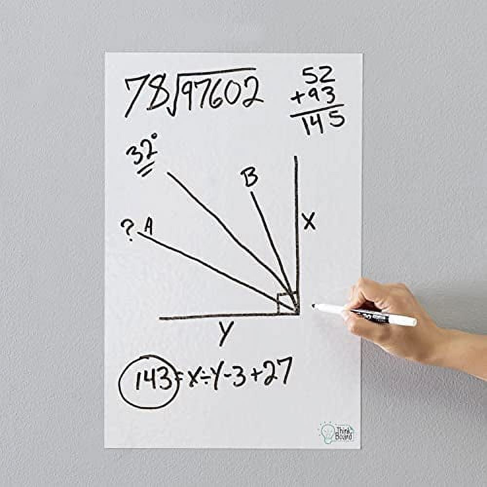 Think Board Whiteboard Desk Sticker 11"x17" Self-Adhesive White Peel ...