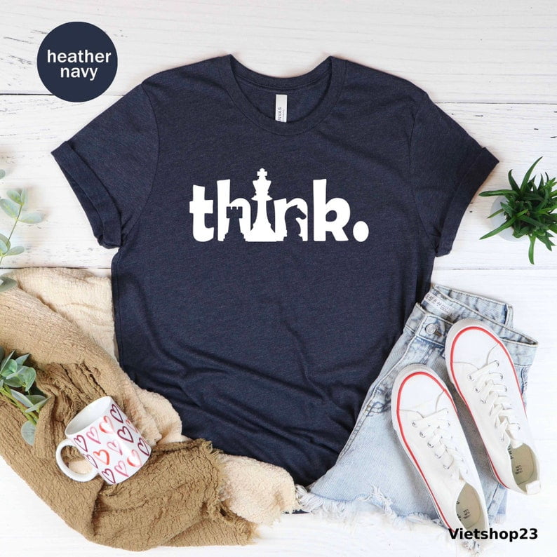 Think Chess Tee – Chess Lover Gift, Minimalist Player Shirt - Walmart.com