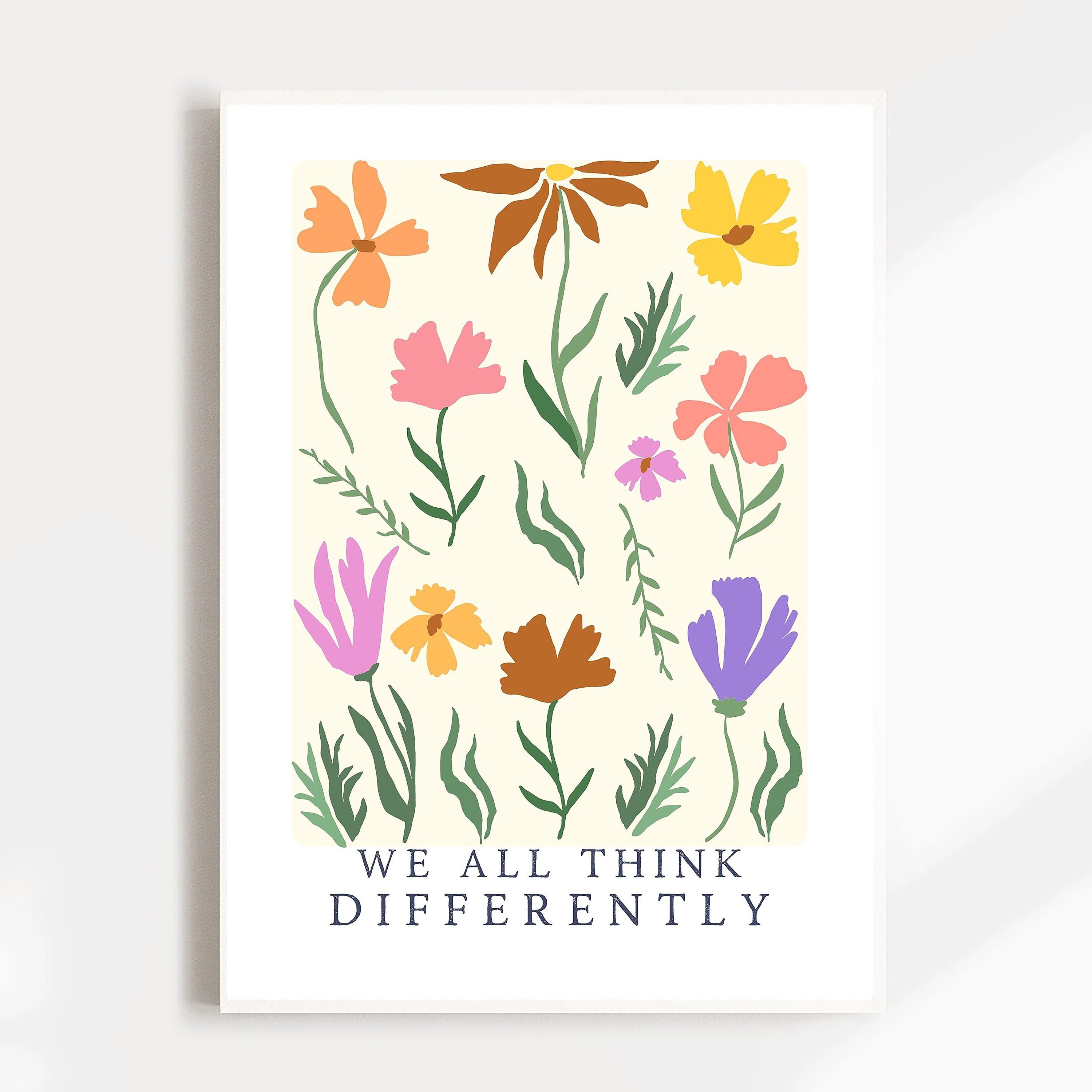 We All Think Differently Neurodiversity Poster,Office Decor Therapy ...