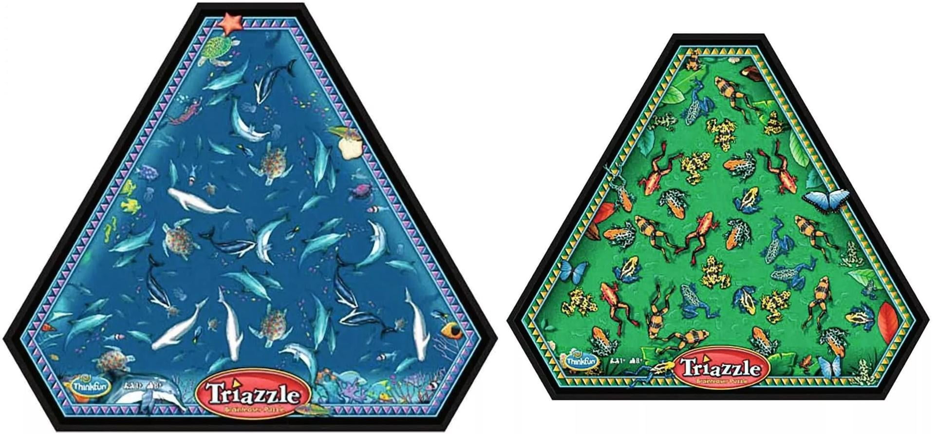 ThinkFun Triazzle Picture Brain Puzzle Multi-Pack Frog-Dolphin Memory ...