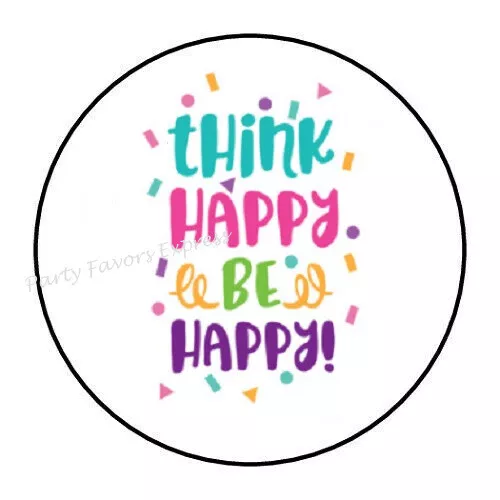 Think Happy Be Happy Sticker Party Favors Sticker Envelope Seals Labels ...