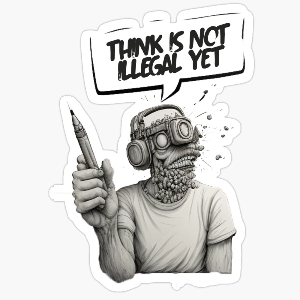 Think Is Not Illegal Yet Sticker Phone Decal Water Bottle Stickers Car ...