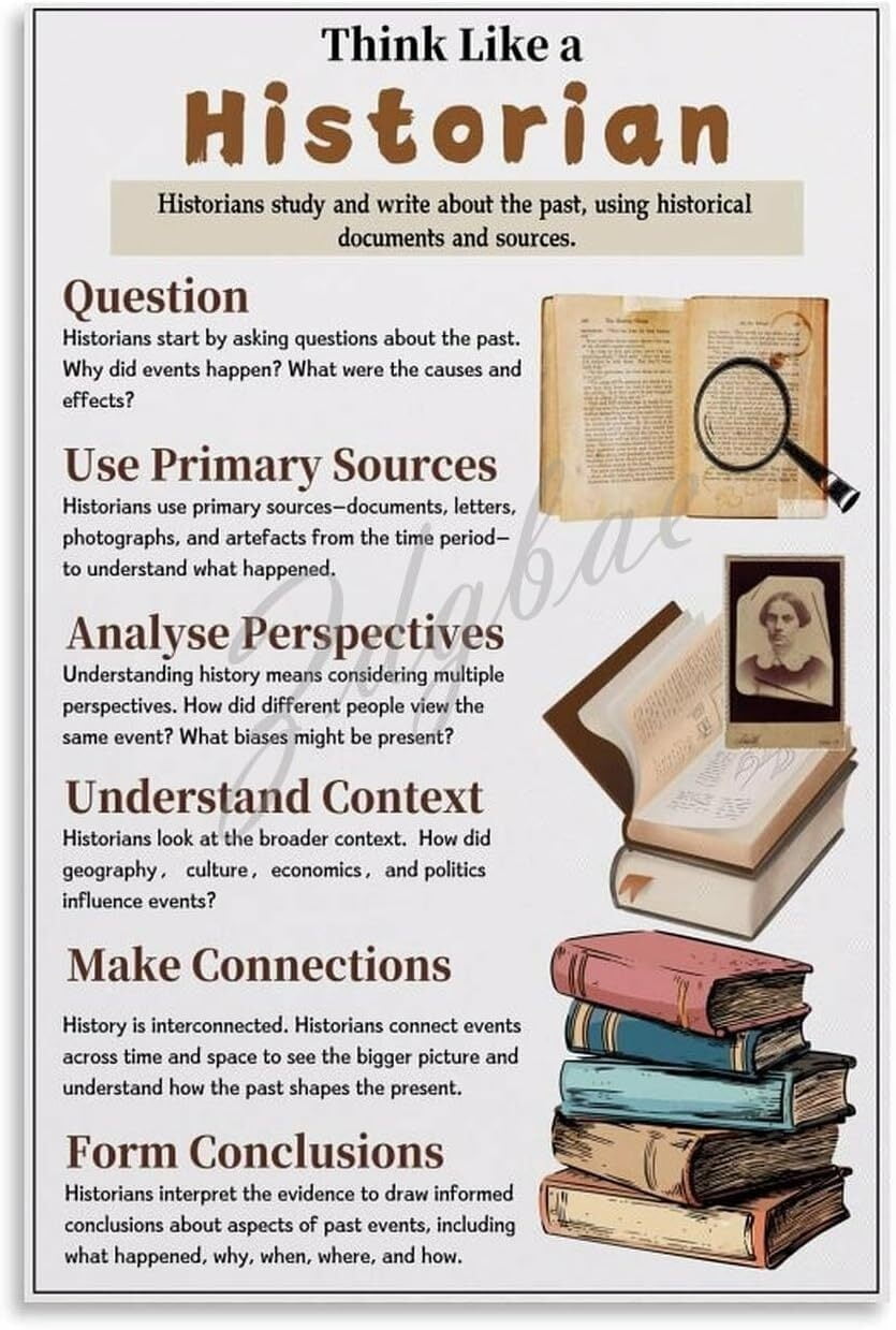 Think Like A Historian Poster History Skills Educational Poster (1 ...