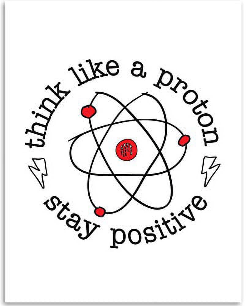 Think Like A Proton - Stay Positive - 11x14 Unframed Art Print - Great ...