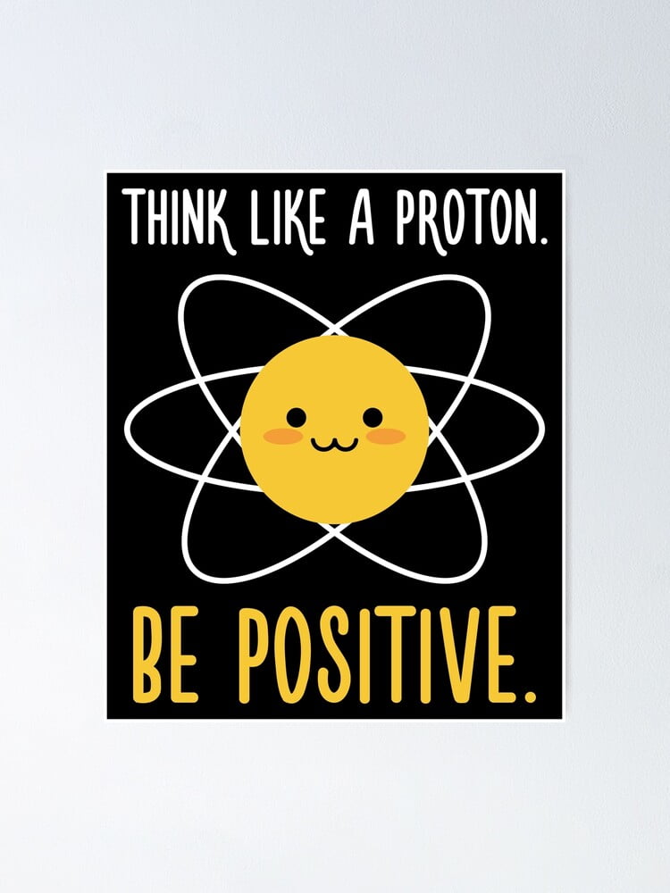 Think Like a Proton Be Positive - Inspirational Quote Canvas Poster ...