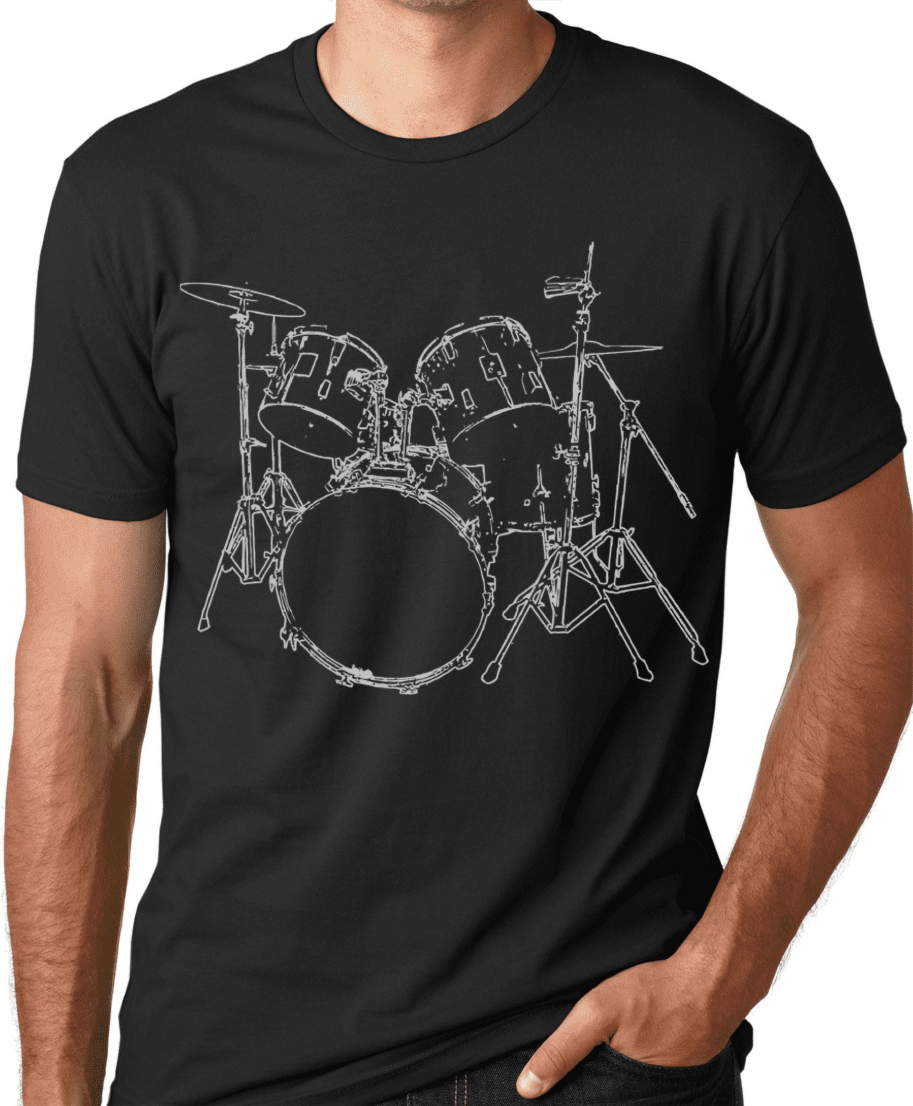 Think Out Loud Apparel Drums T-shirt, Artistic Design Drummer Tee, Soft ...