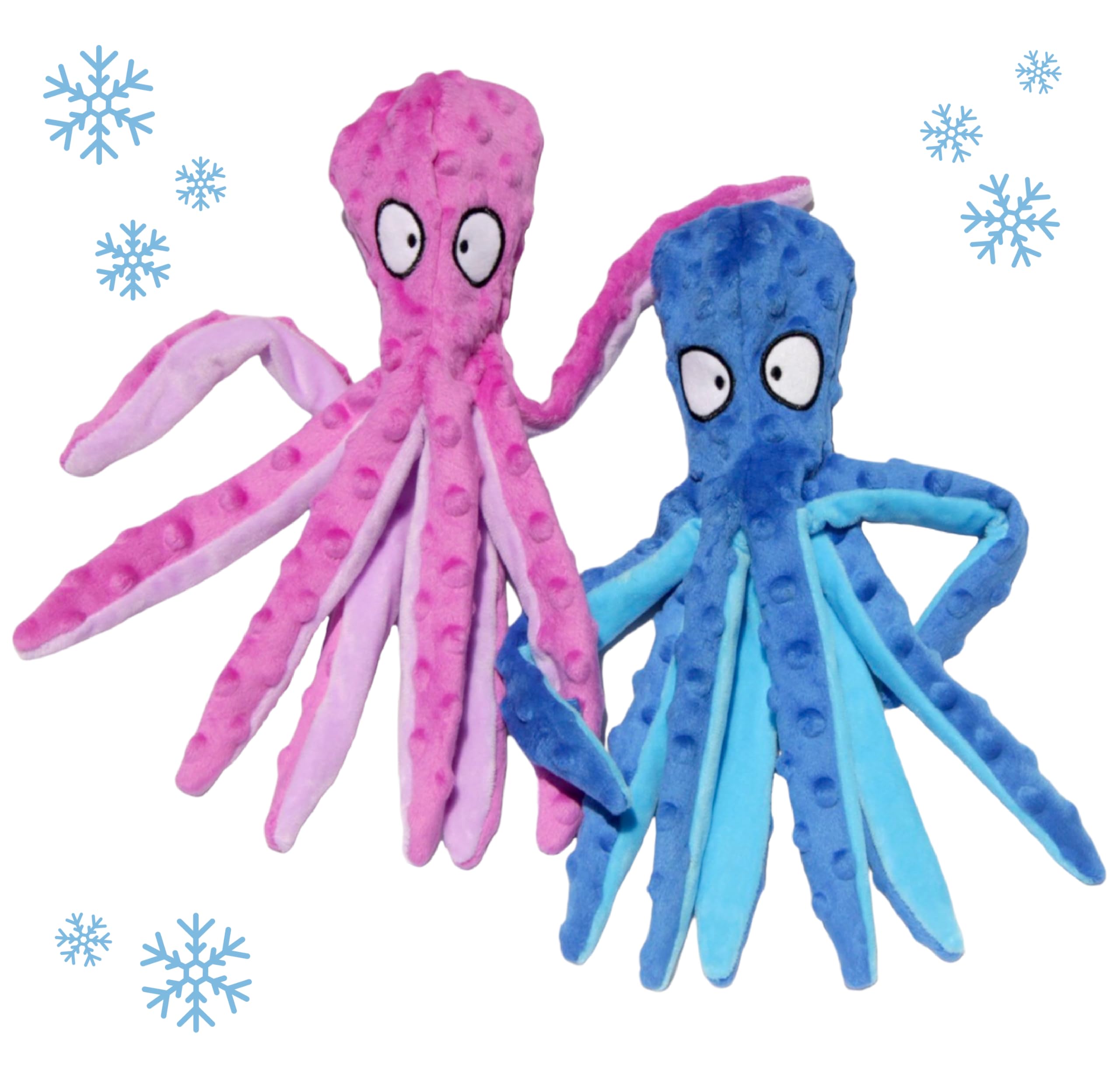 Think Pets Crinkle Squeaky Plush Octopus Toys for Playing & Training ...