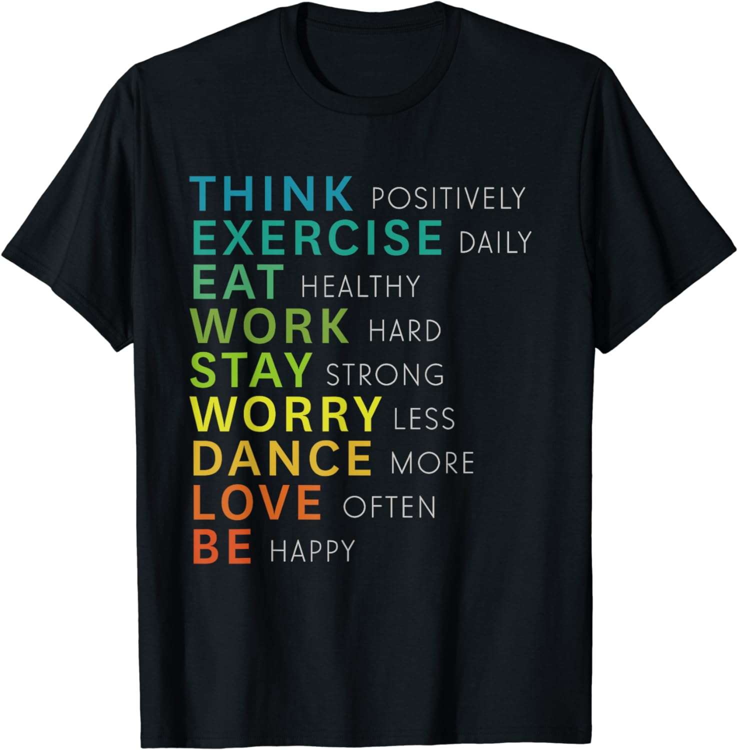 Think Positive Affirmation Inspirational Motivational Gift T-Shirt ...